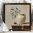 8x8 Inch Framed Wood Wall Art, Abstract Botanical Square Panel Painting ...