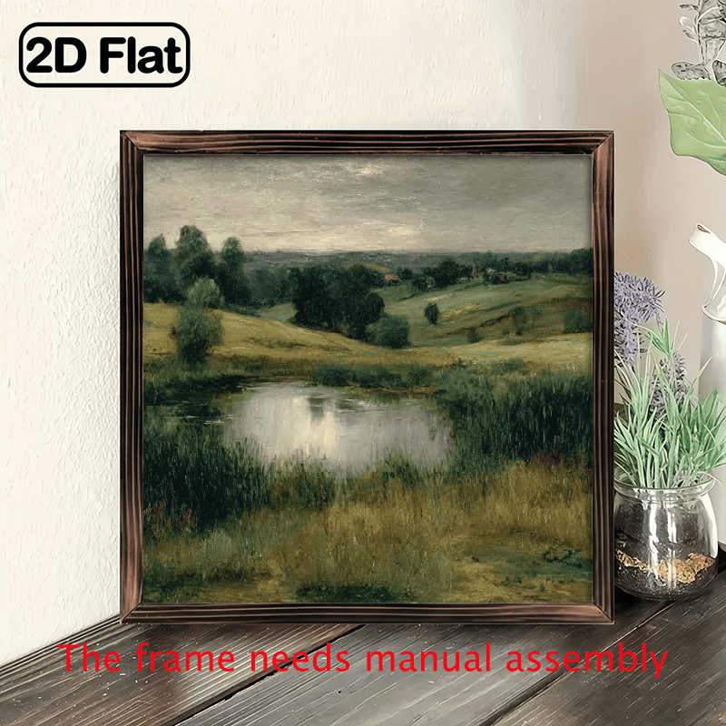 8x8 Inch Rustic Farmhouse Wooden Framed Wall Art - Hand-Painted-Style ...