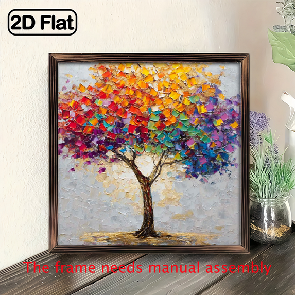 8x8 Inch Rustic Tree of Life Wall Art - Multicolor Abstract Wood ...
