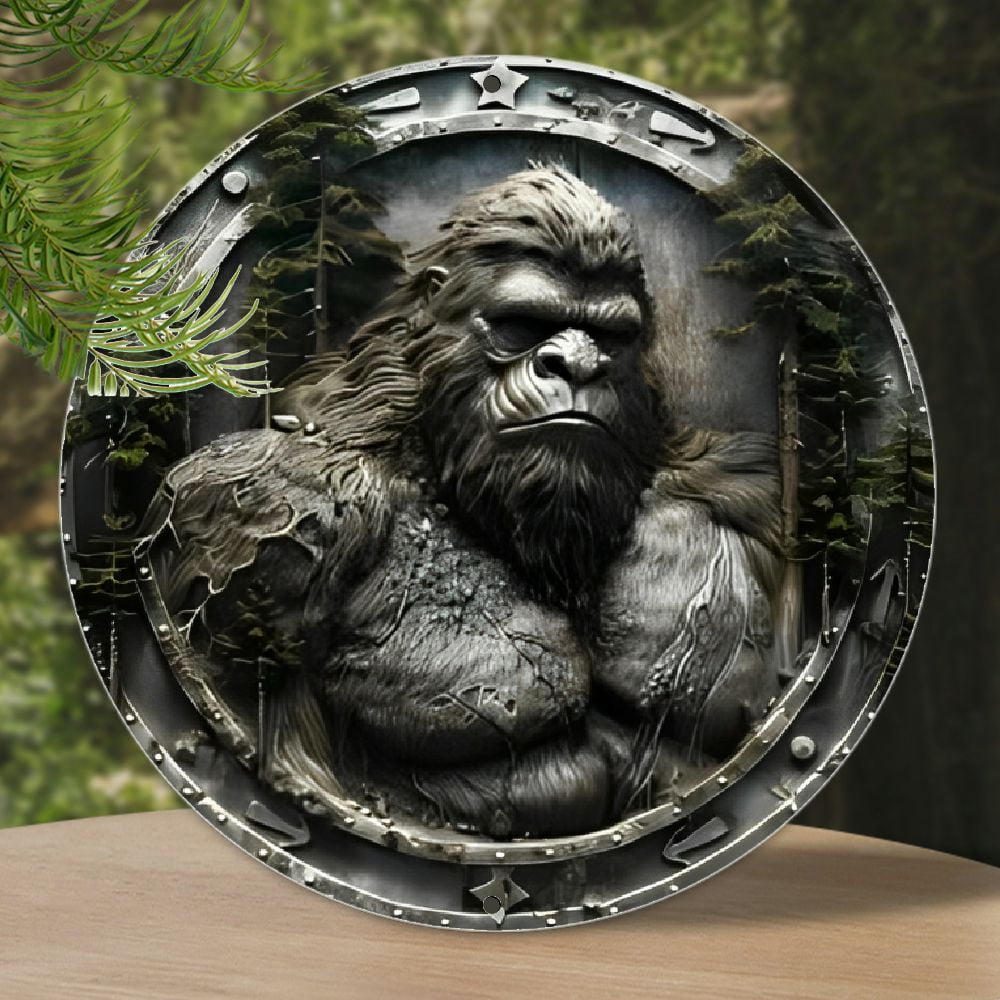 8x8 Inch Sasquatch Metal Art Deco Sign - Vibrant High- Weather ...