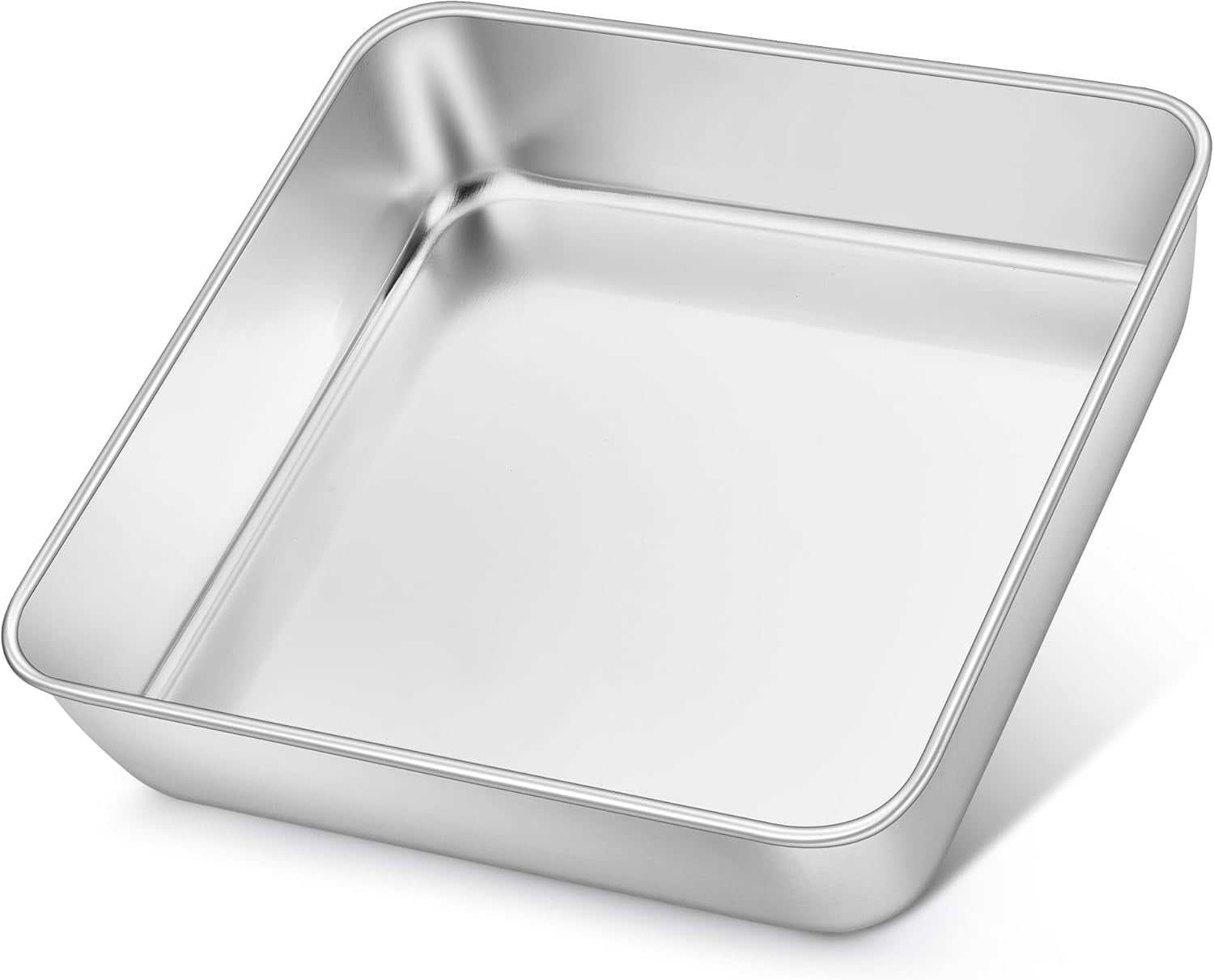 8x8 Inch Square Cake Pan, Stainless Steel Baking Pan for Lasagna ...