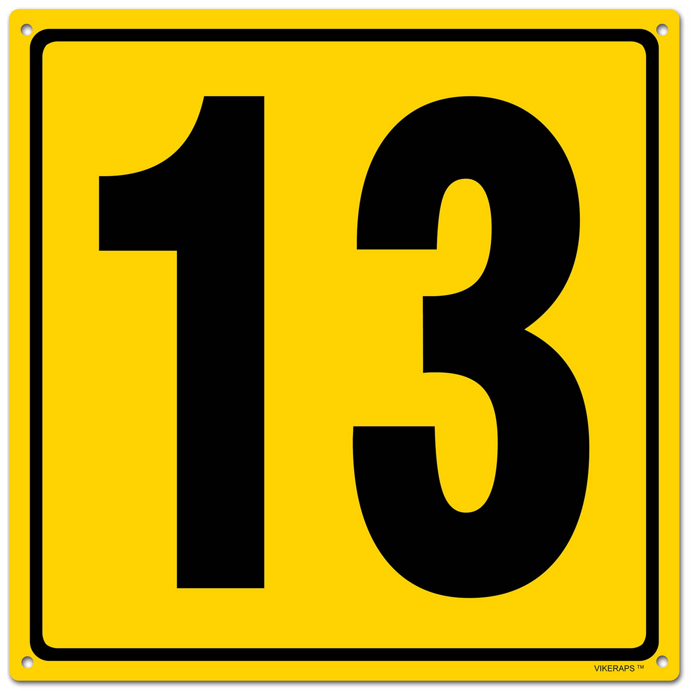 8x8" Parking Lot Number 13 Sign - High-Intensity Grade Aluminum ...