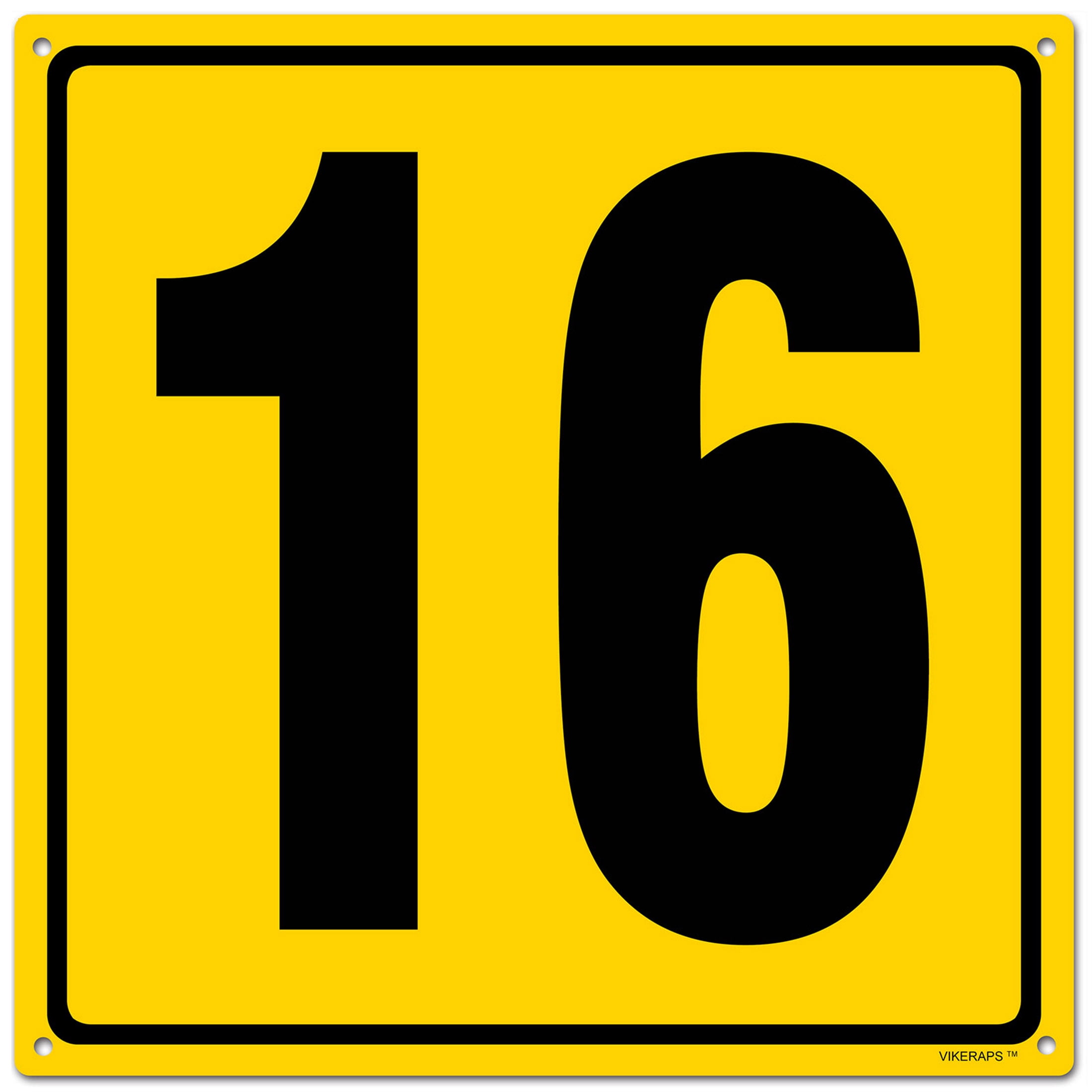 8x8" Parking Lot Number 16 Sign - High-Intensity Grade Aluminum ...