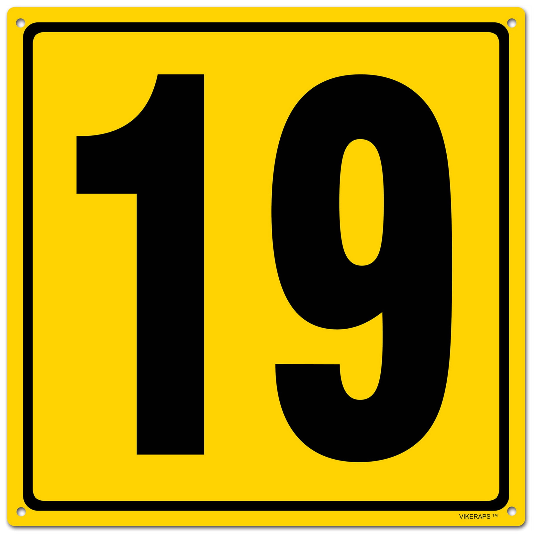 8x8" Parking Lot Number 19 Sign - High-Intensity Grade Aluminum ...