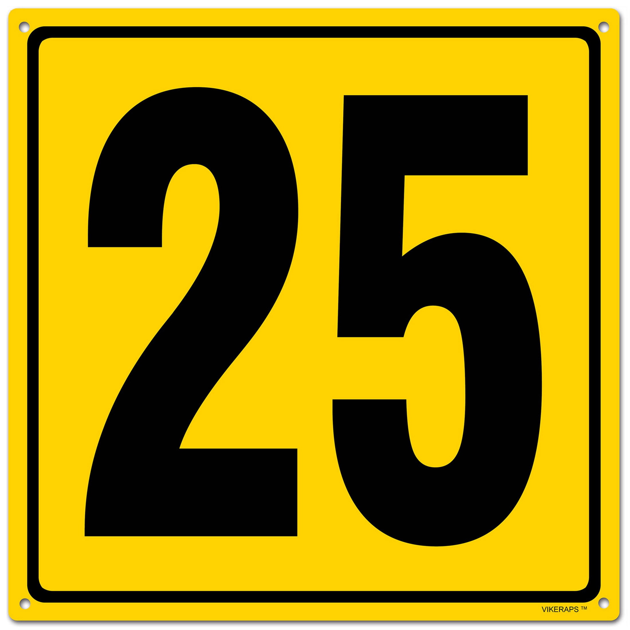 8x8" Parking Lot Number 25 Sign - High-Intensity Grade Aluminum ...