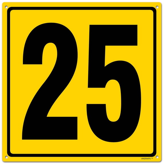 8x8" Parking Lot Number 25 Sign - High-Intensity Grade Aluminum ...