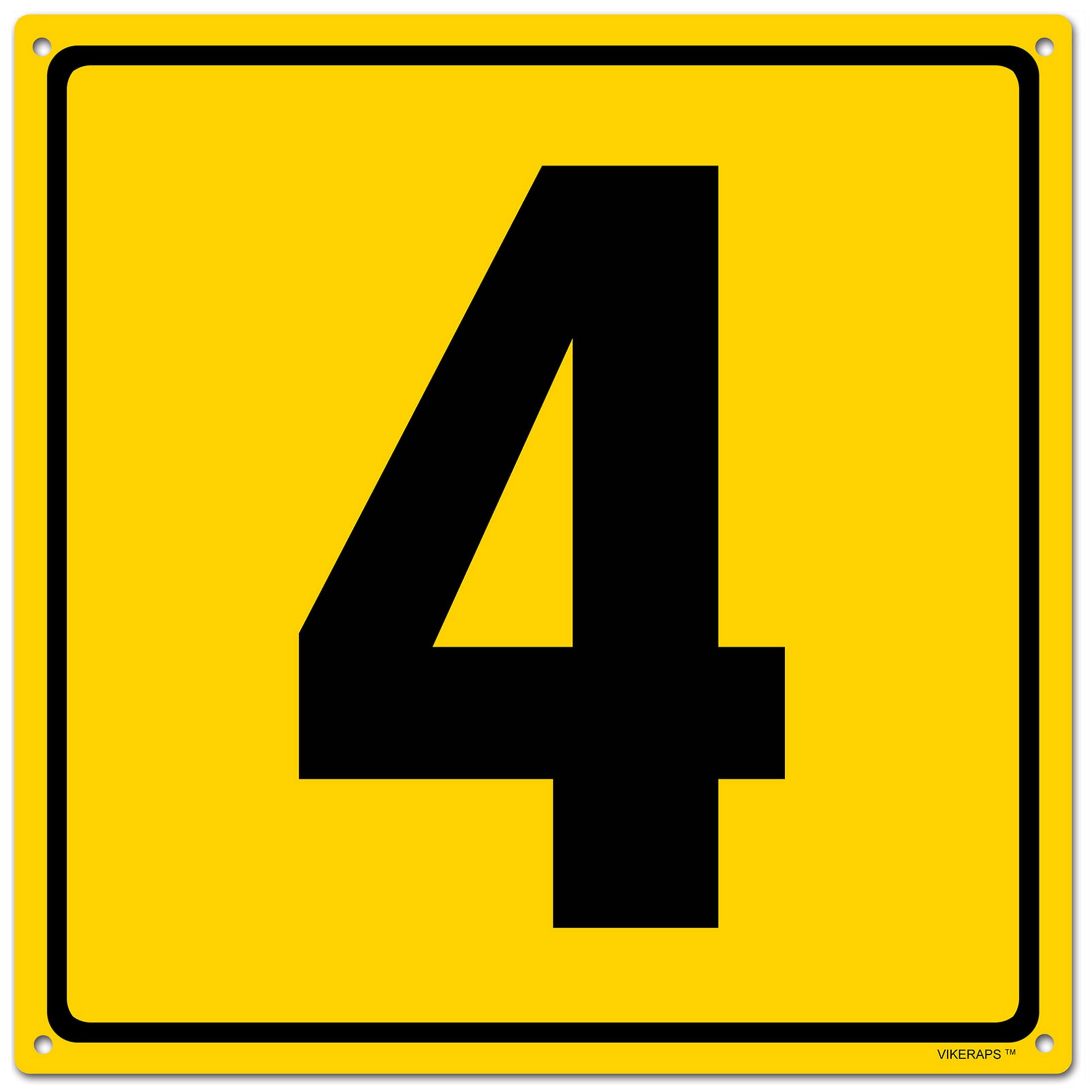 8x8" Parking Lot Number 4 Sign - High-Intensity Grade Aluminum ...