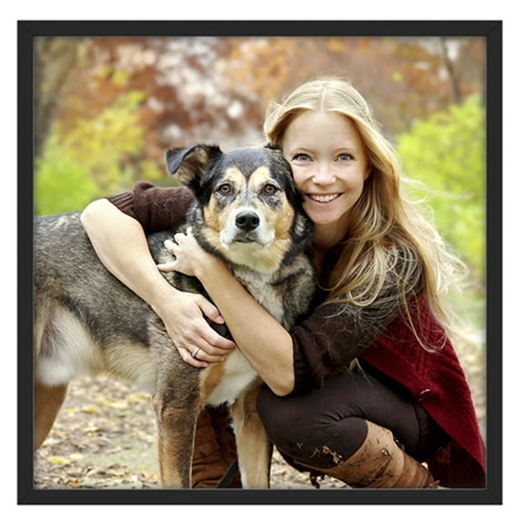 TilePix 8x8 Black Photo Frame – Customizable Magnetic Frame for Gallery Wall, Nail-Free Hanging ...