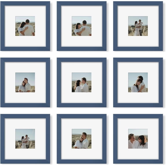 8x8 Picture Frame Set of 9, Photo Gallery Wall Frame Set, Display ...