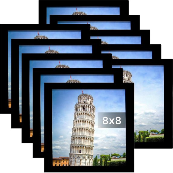 8x8 Picture Frame Set of 10, Display Pictures 8x8 Prints Without Mat ...