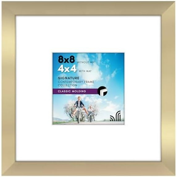 8x8 Picture Frame with Shatter-Resistant Glass - Use as 4x4 Frame with ...