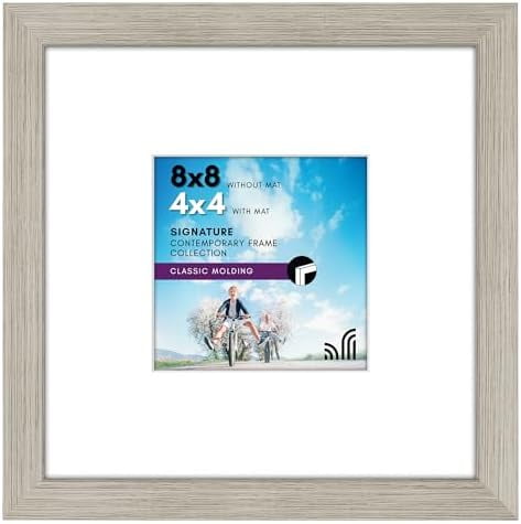 8x8 Picture Frame with Shatter-Resistant Glass - Use as 4x4 Frame with ...