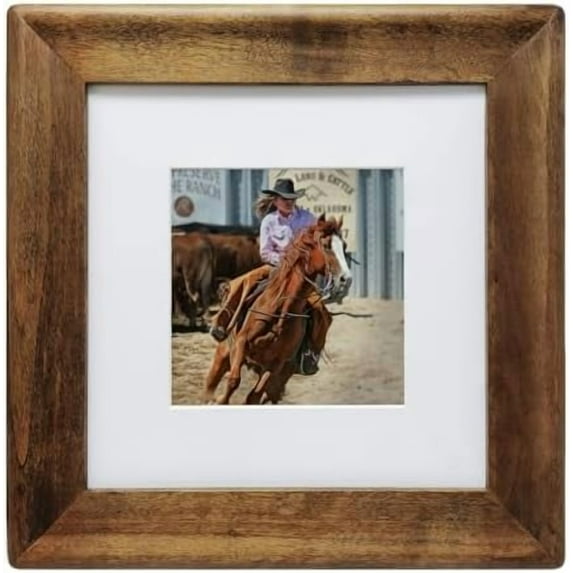 8x8 Picture Frames, Rustic Wood 8 x 8 Square Photo frame with Mat for ...