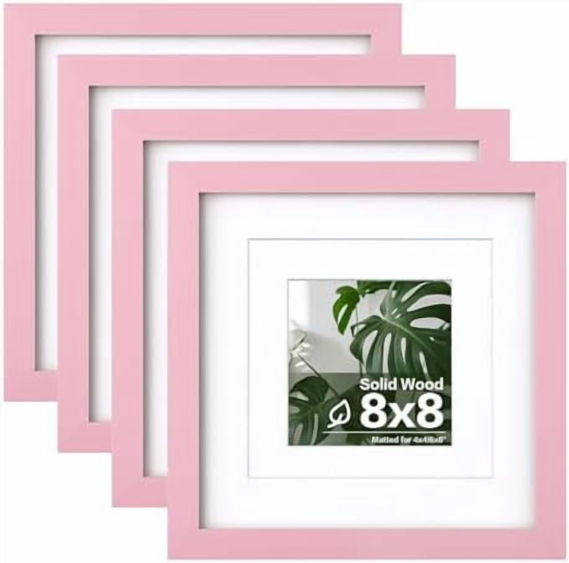 8x8 Picture Frames with Plexiglass, Display Pictures 4x4/6x6 with Mat ...