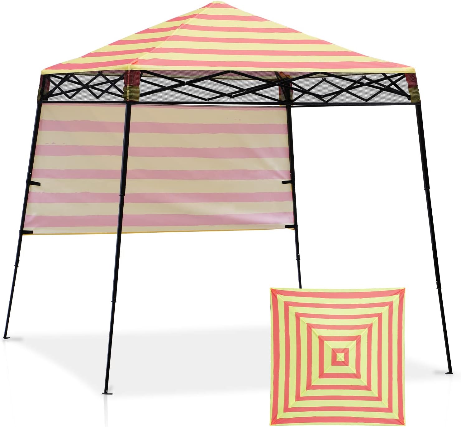 8x8 Pop Up Canopy Tent with Sidewall, Compact, Portable Slant Leg ...
