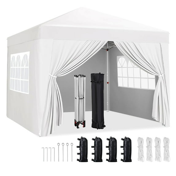 8x8 Pop Up Canopy Tent with 4 Detachable Sidewalls, Enclosed Sun ...