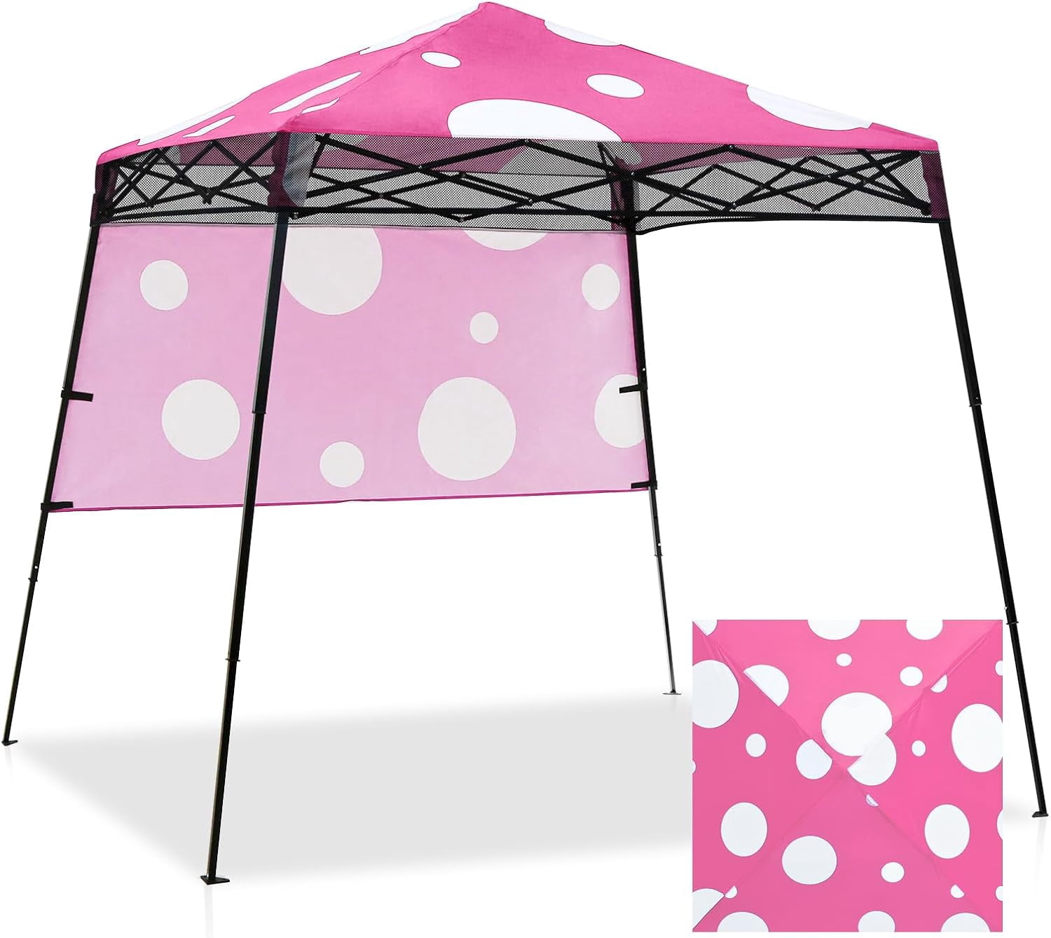 8x8 Pop Up Canopy Tent with Sidewall, Compact, Portable Slant Leg ...