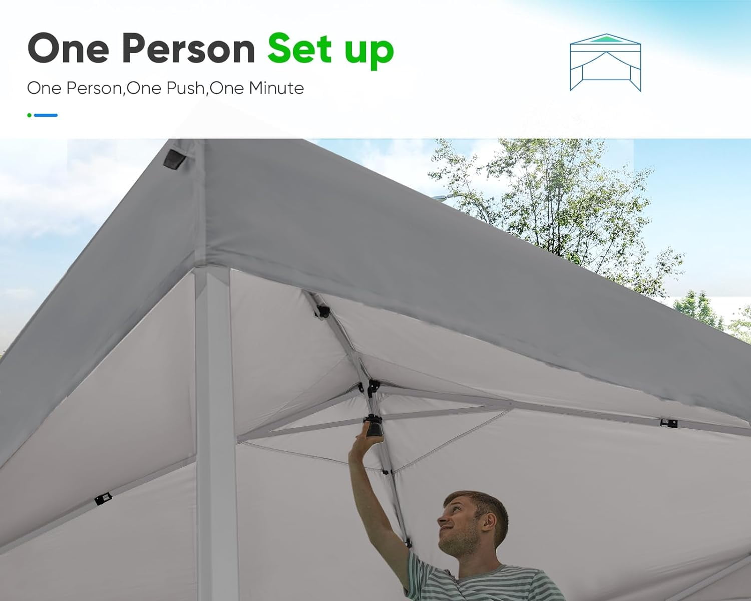 8x8 Pop up Canopy Tent with Sidewalls and Roll-up Ventilated Windows ...