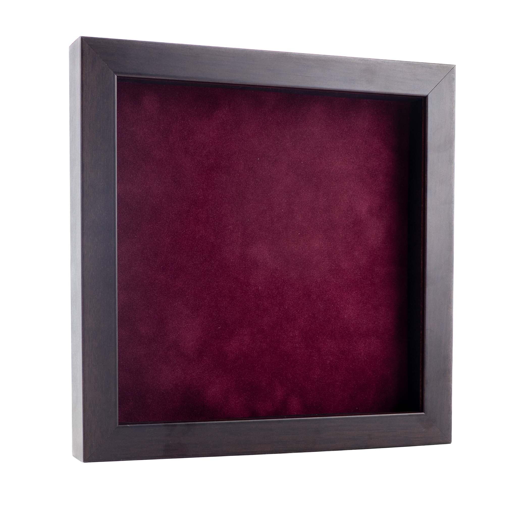 8x8 Shadow Box Frame Brown Walnut Wood | With a 3/4" Usable Display ...