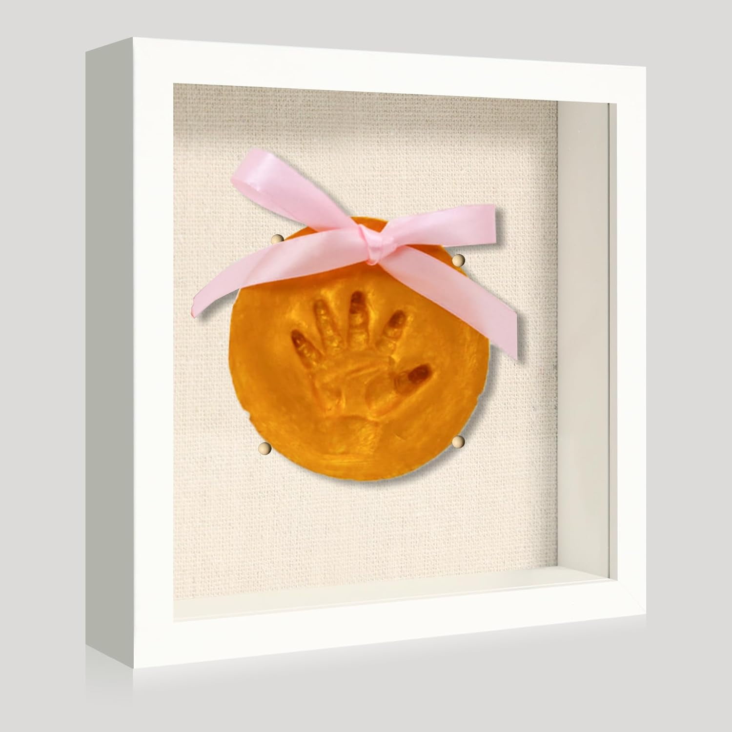 8x8 Shadow Box Picture Frame Display Case with Soft Linen Back, White ...