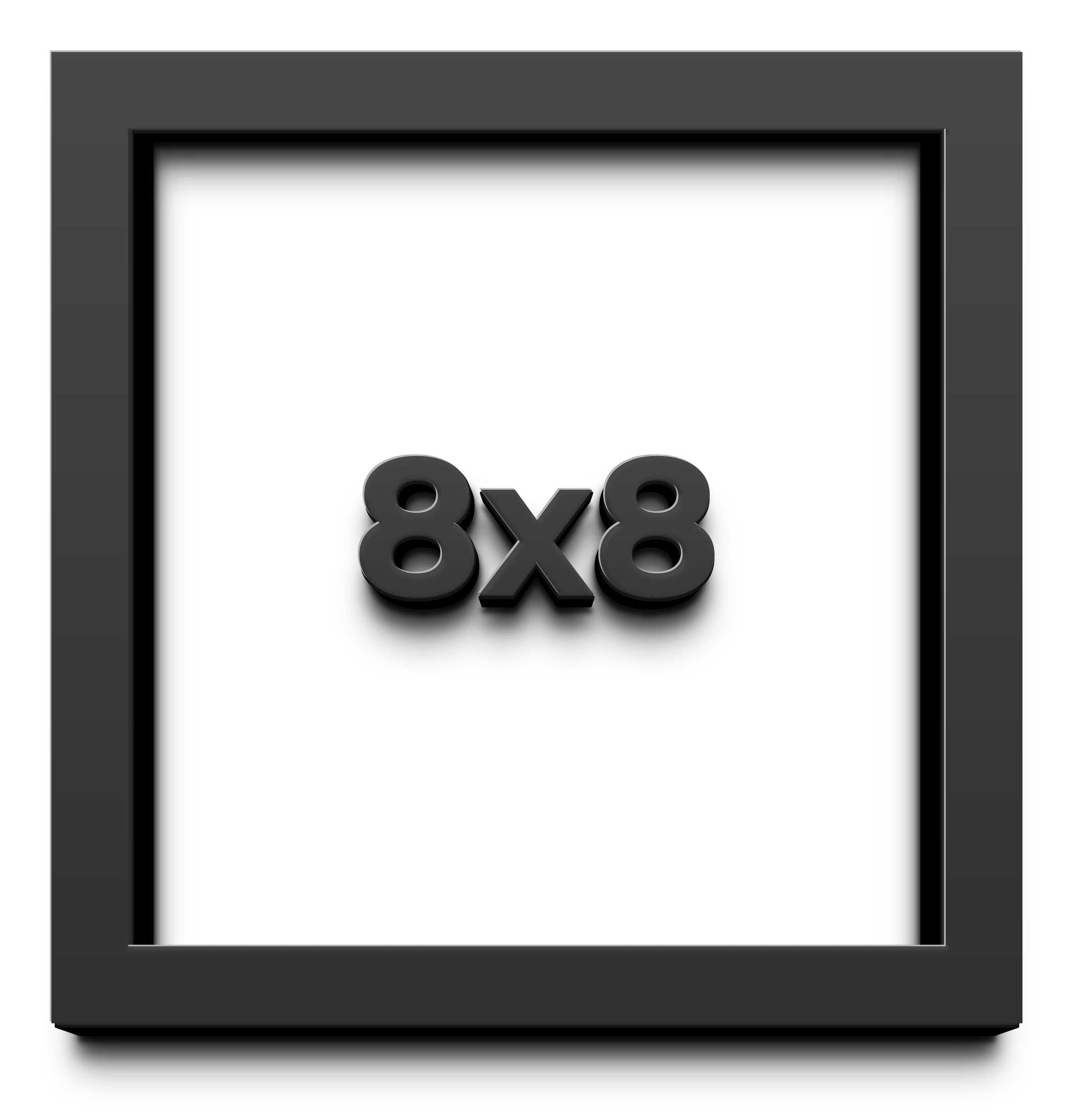 8x8 Black Wood Shadowbox Frame - UV Acrylic Front, Acid-Free Interior ...
