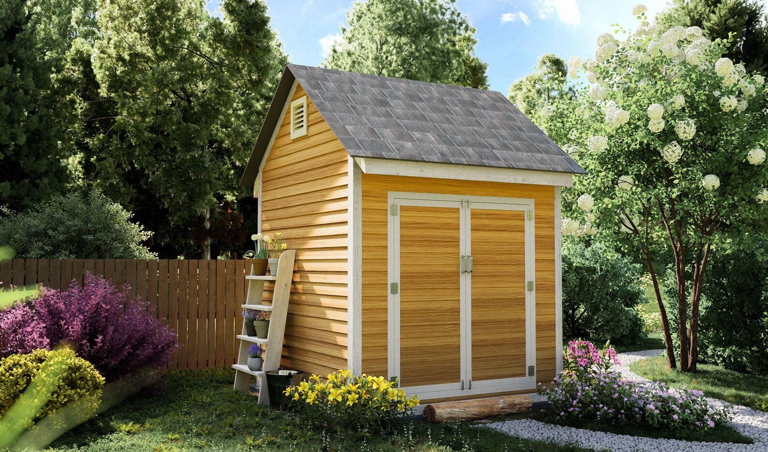 8x8 Shed Plans Gable Roof Garden Storage Building Guide Hard Copy Print ...