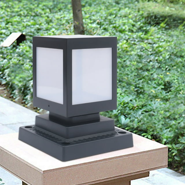 "8x8"" Solar Powered LED Post Cap Lights: Black Outdoor Waterproof ...