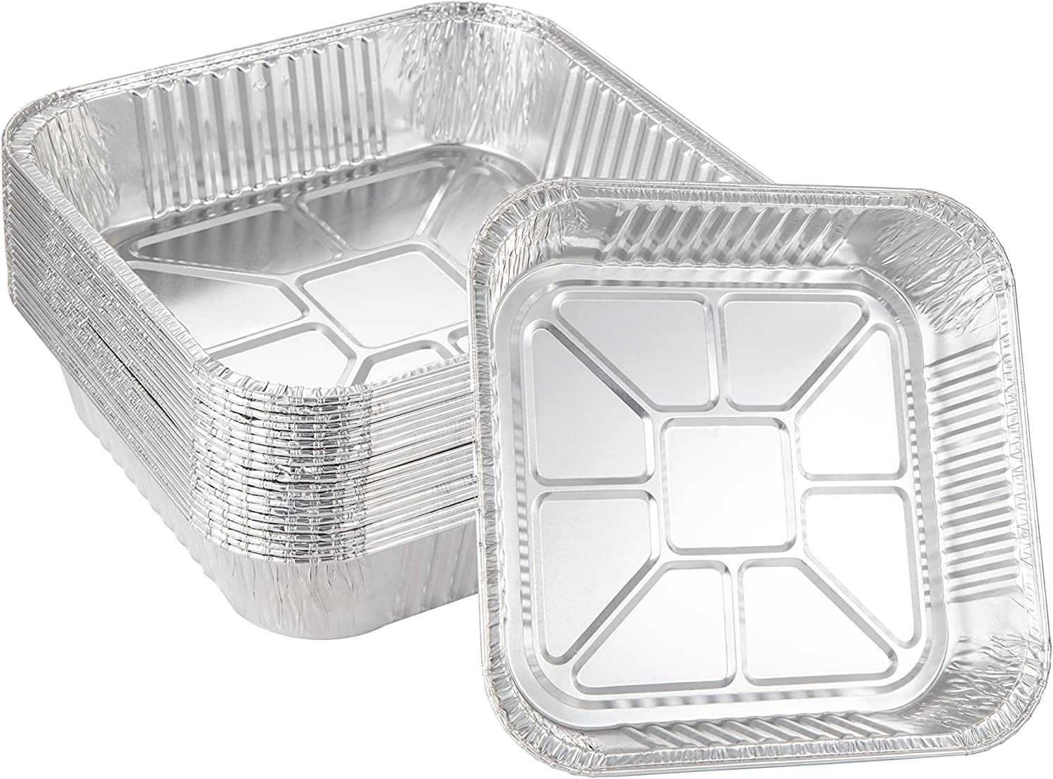 8x8" Square Heavy Duty Aluminum Foil Pans, 10 Pack, Great for Baking ...