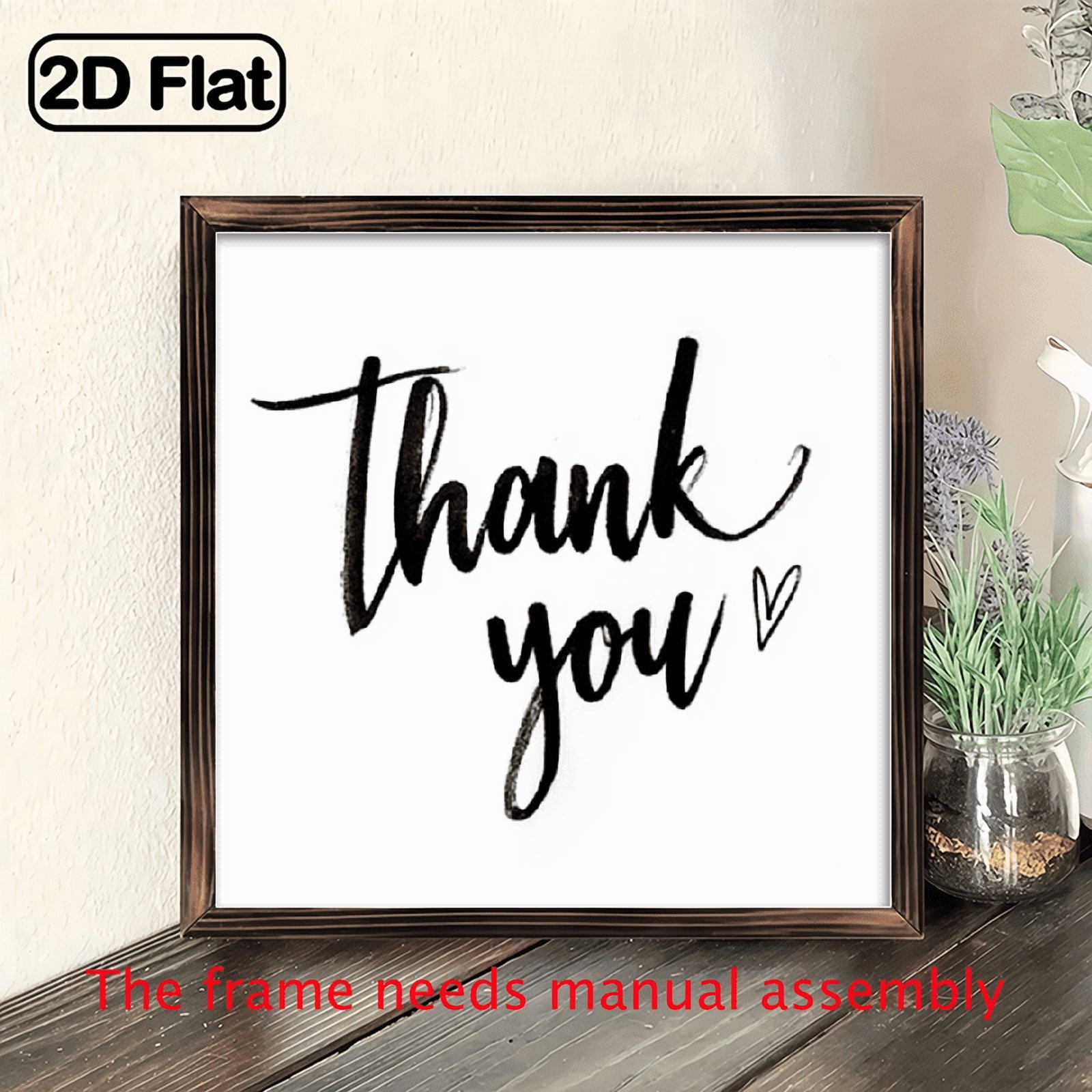 8x8 Wedding Wooden Sign - Thank You From My Heart with Hearts Stars ...