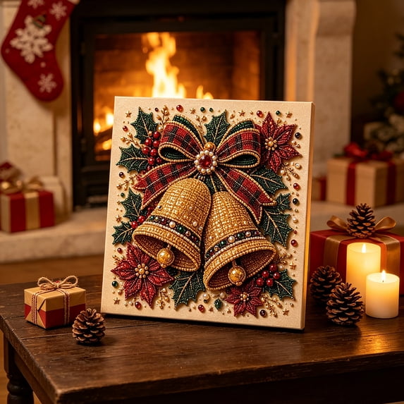 8x8 in Christmas Pearl Diamond Painting Art Kit with Frame, DIY Gem ...