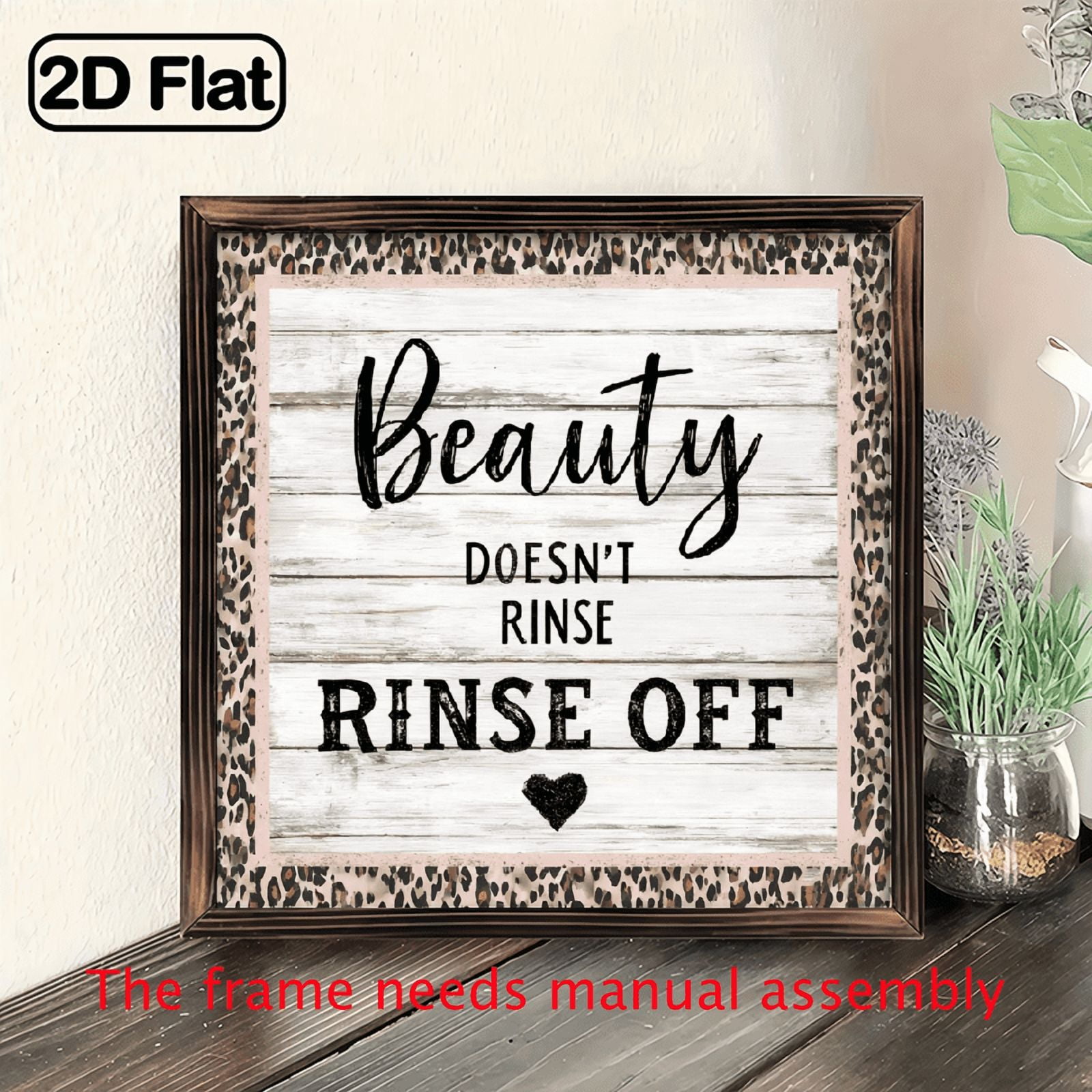 8x8 inch wooden wall sign, made of wood, 2D flat craft design, Beauty ...