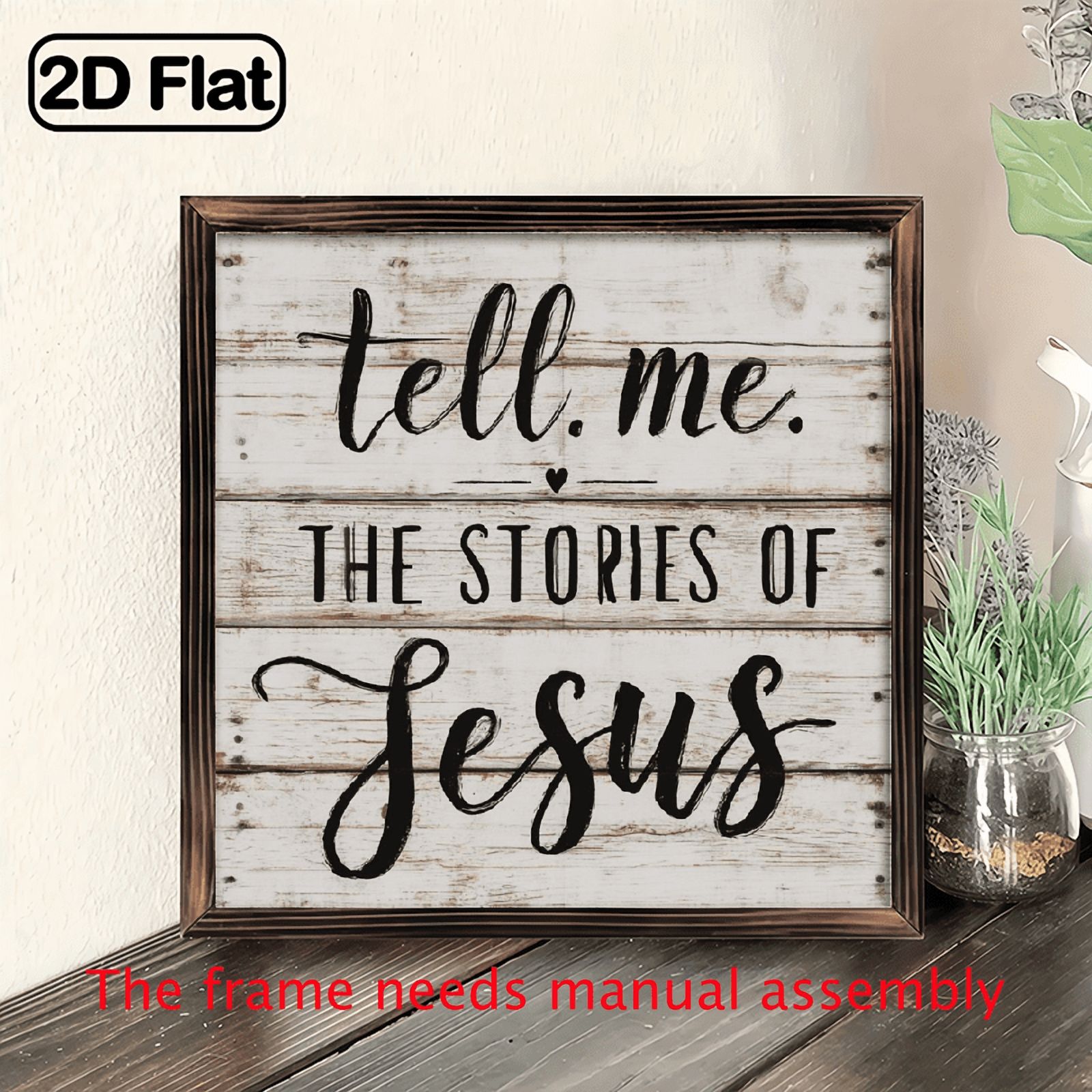 8x8 inch wooden wall sign, made of wood, 2D flat craft design, Tell Me ...