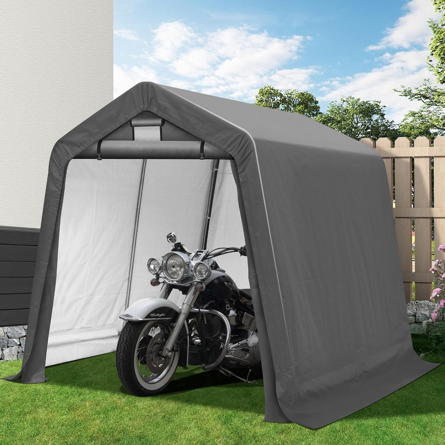 8x8Ft Ourdoor Storage Shed Shelter,Portable Shed Garage with Roll-up ...