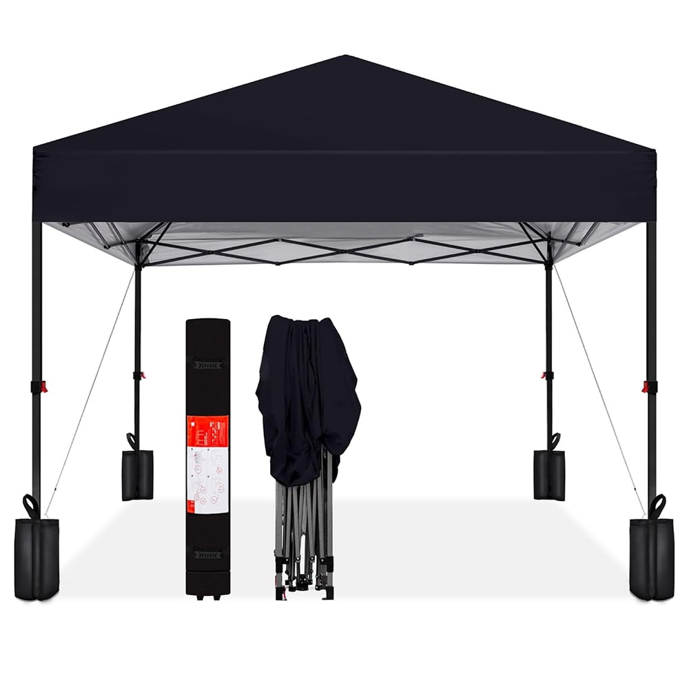 8x8ft 1-Person Setup Pop Up Canopy Tent Instant Portable Shelter w/ 1 ...