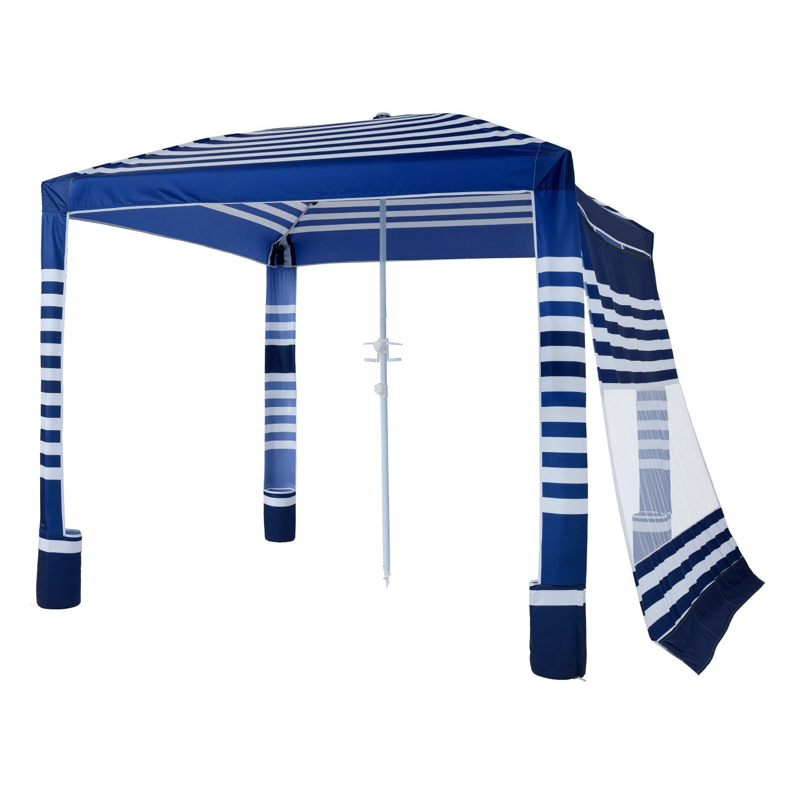 8x8ft Beach Cabana Canopy with Side Walls UPF 50 Sun Shelter Easy Setup ...