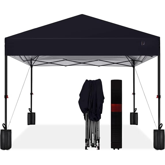 8x8ft Pop Up Canopy Tent, Outdoor Shade, 1 Person 1 Minute Set Up ...
