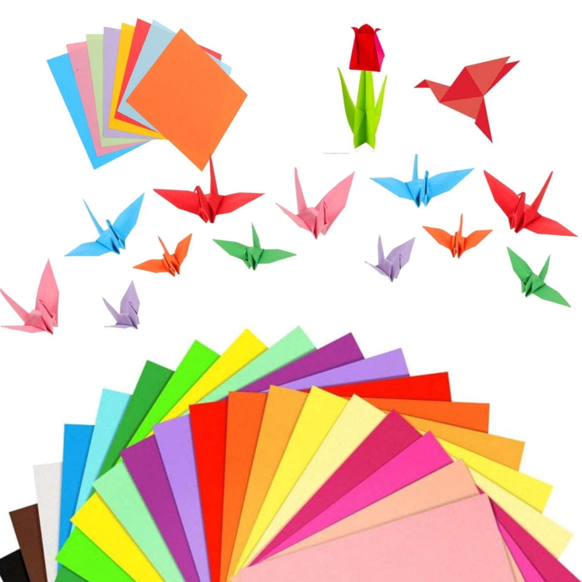 8x8in Square Double Sided Origami Paper,200Pack of Origami Paper for ...