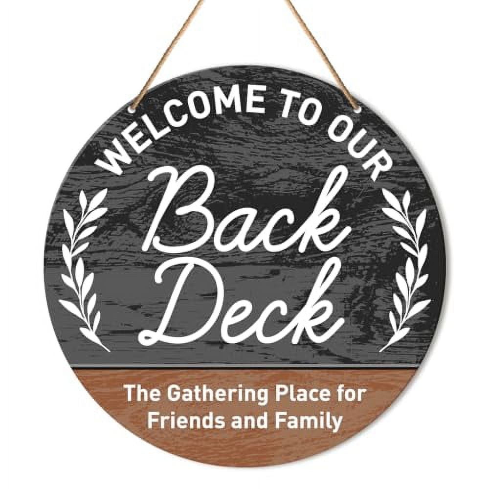 8x8inch Deck Sign Decor, Deck Round Hanging Sign Farmhouse Wall ...