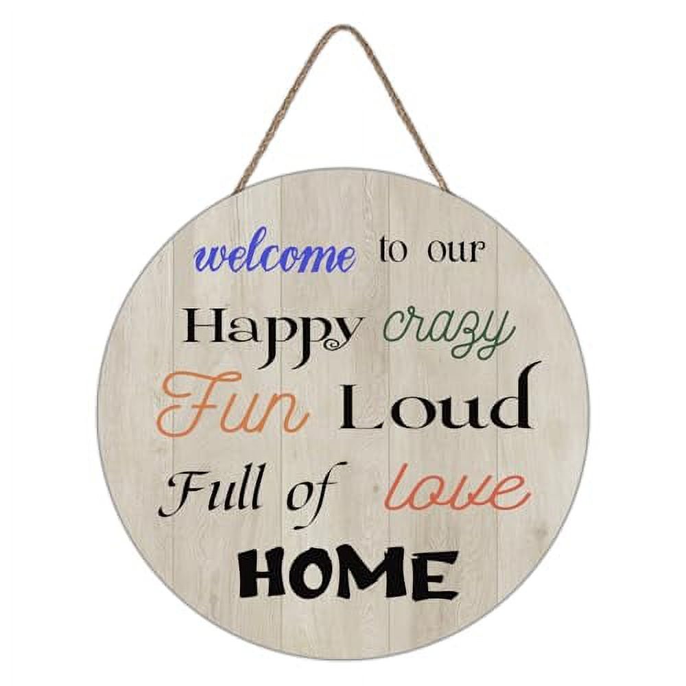 8x8inch Home Front Porch Sign Welcome Home Sign Round Wooden Hanging ...