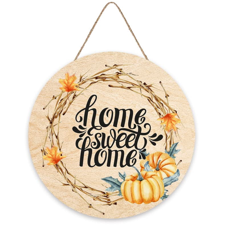 8x8inch Round Wooden Sign Rustic Wall Wall Plaque Home Sweet Home ...