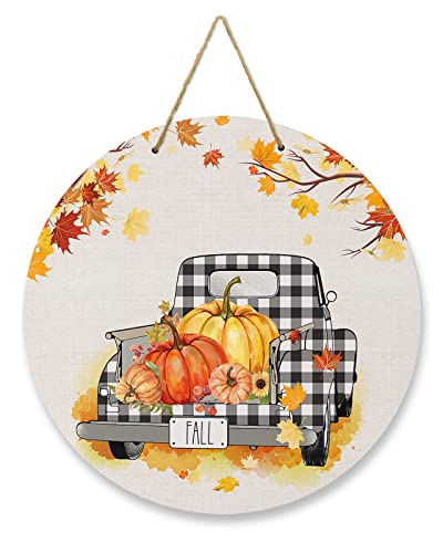 8x8inch Welcome Sign for Front Autumn Maple Leaves Wreath Wall Orange ...