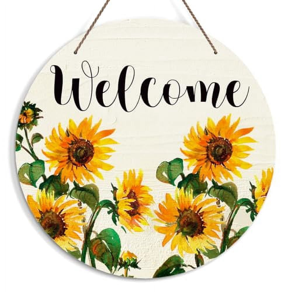 8x8inch Welcome Sign for Front Door, Sunflower Welcome Sign Decoration ...