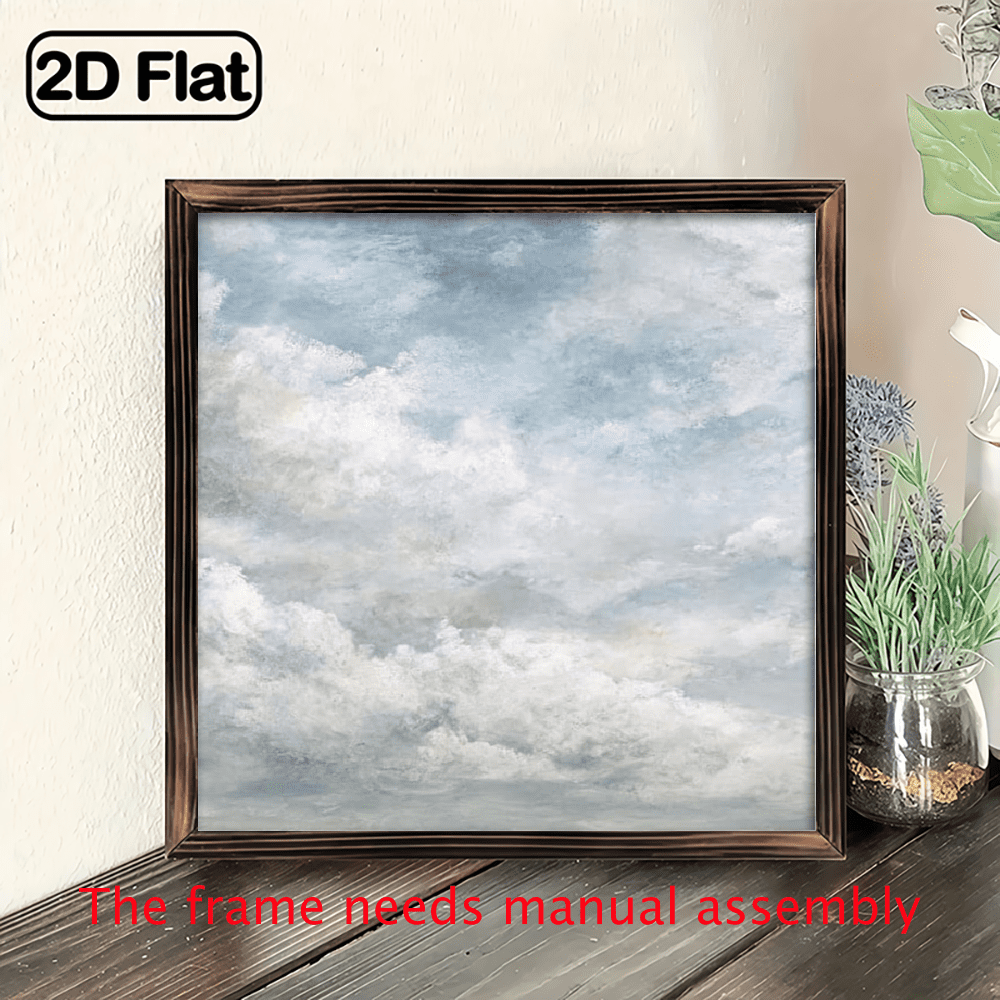 8x8inch Wooden Board Painting Classic Cloud Vintage Sky Landscape ...