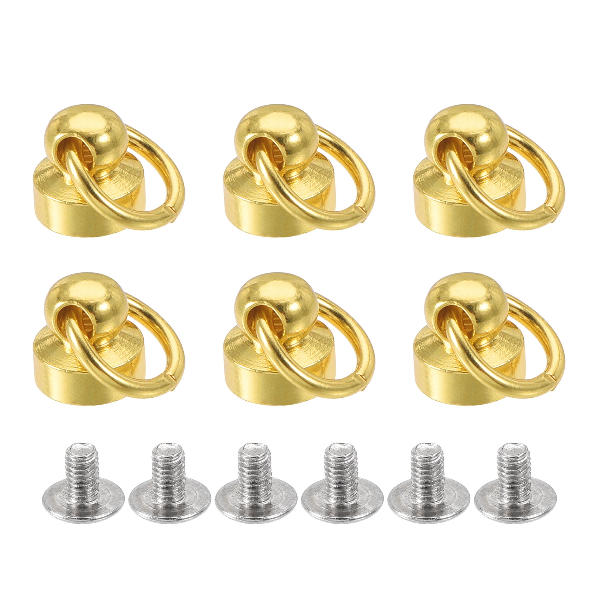 8x8mm Pull Ring Rivets Studs Brass Electroplating Gold Tone 6 Pack ...