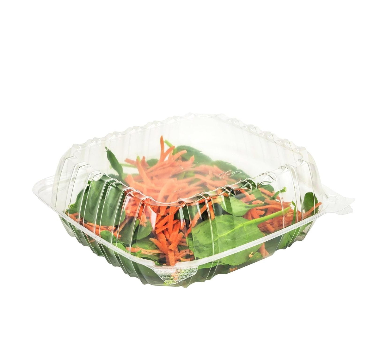 8x8x3 Clear Hinged Lid Plastic Container, (CASE of 100), OPS (Oriented ...