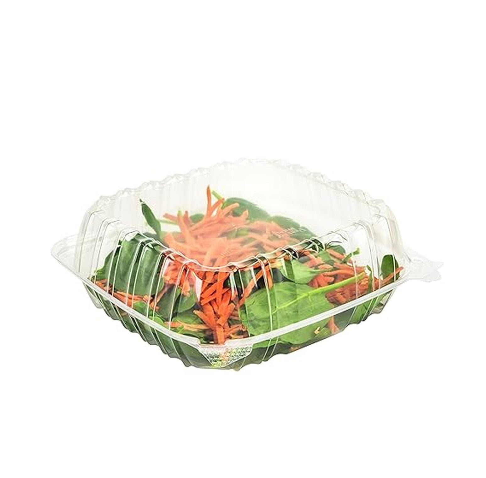 8x8x3 Clear Hinged Lid Plastic Container, (CASE of 100), OPS (Oriented ...