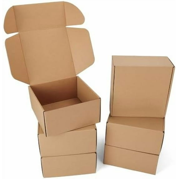 8x8x4 inch Gift Shipping Boxes 6 Pack Brown, Tab Lock Tuck Top Mailing ...