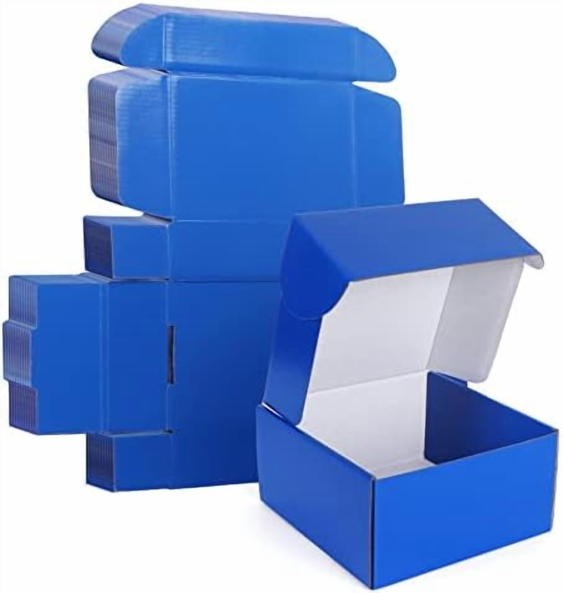 8x8x4 inch Gift Shipping Boxes Bulk 25 Pack Blue, Tab Lock Tuck Top ...