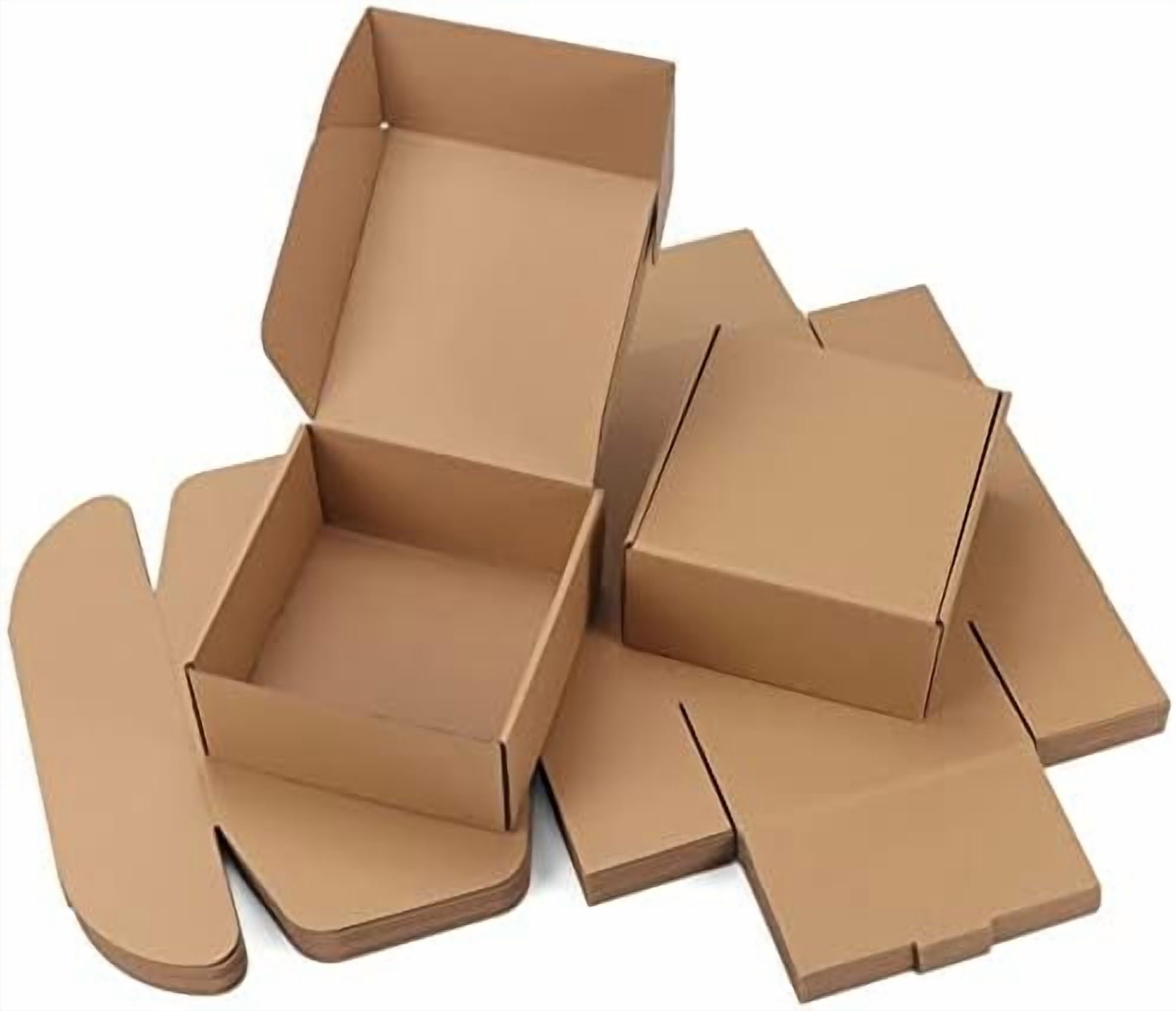 8x8x4 inch Gift Shipping Boxes Bulk 25 Pack Brown, Tab Lock Tuck Top ...