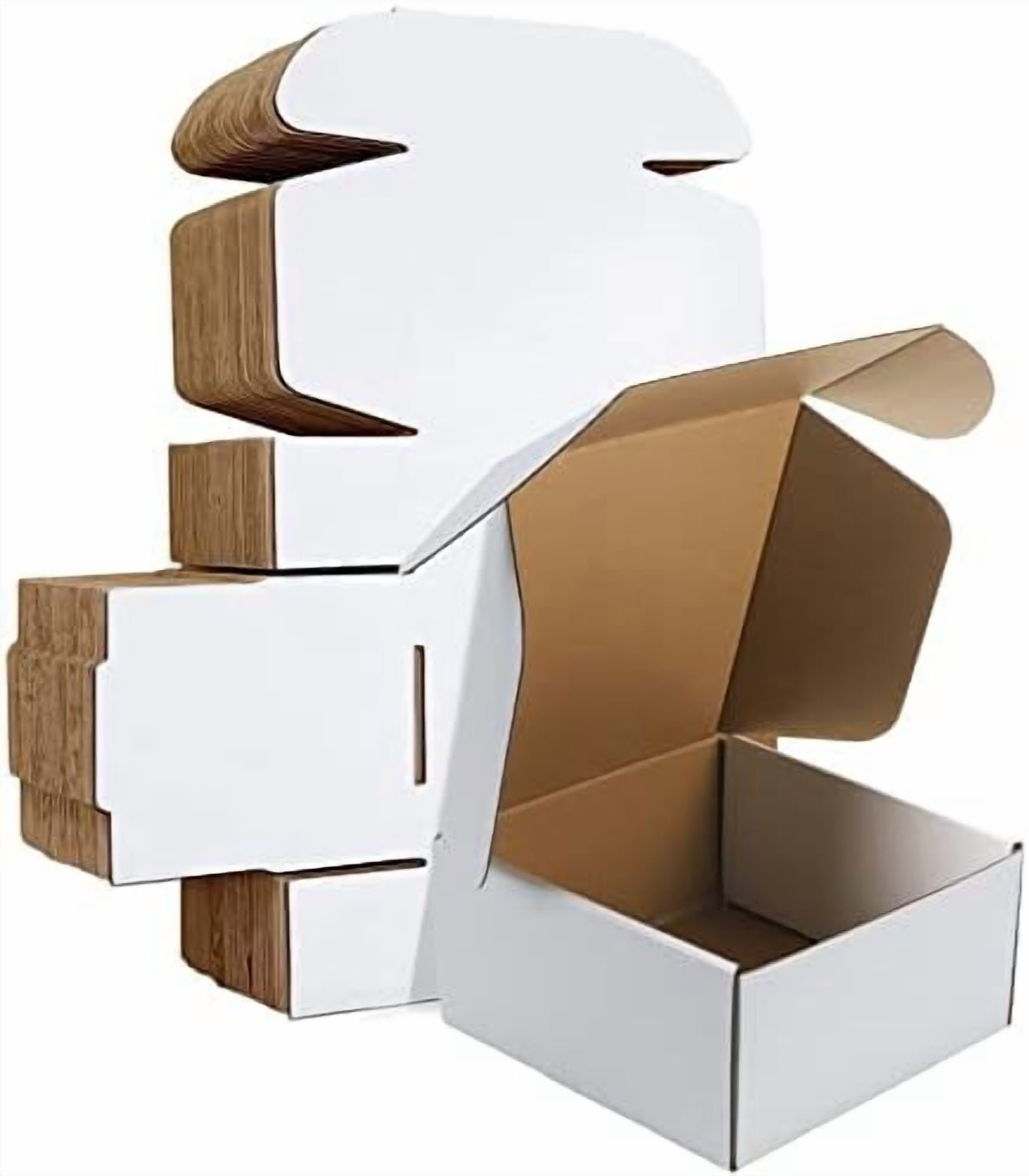 8x8x4 inches Shipping Boxes Set of 25, White Corrugated Cardboard Box ...